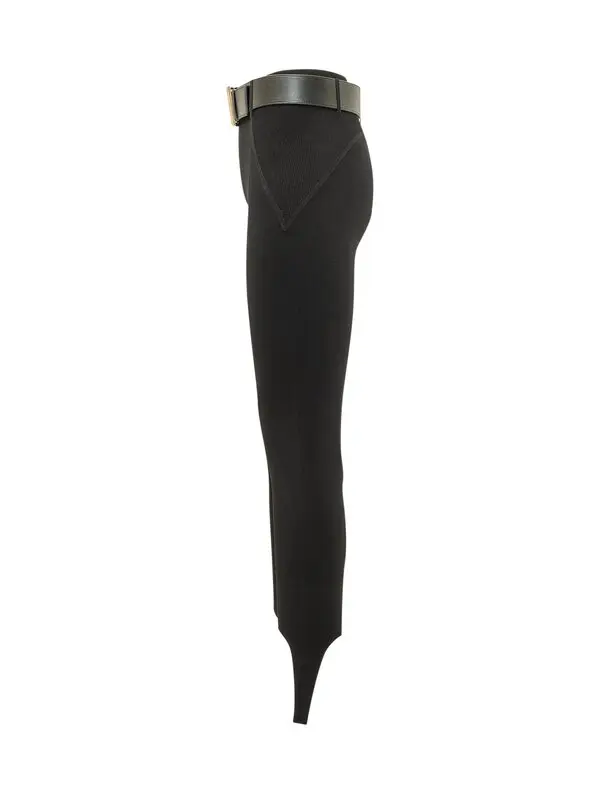 SELF-PORTRAIT Knit Stirrup Leggings - Black