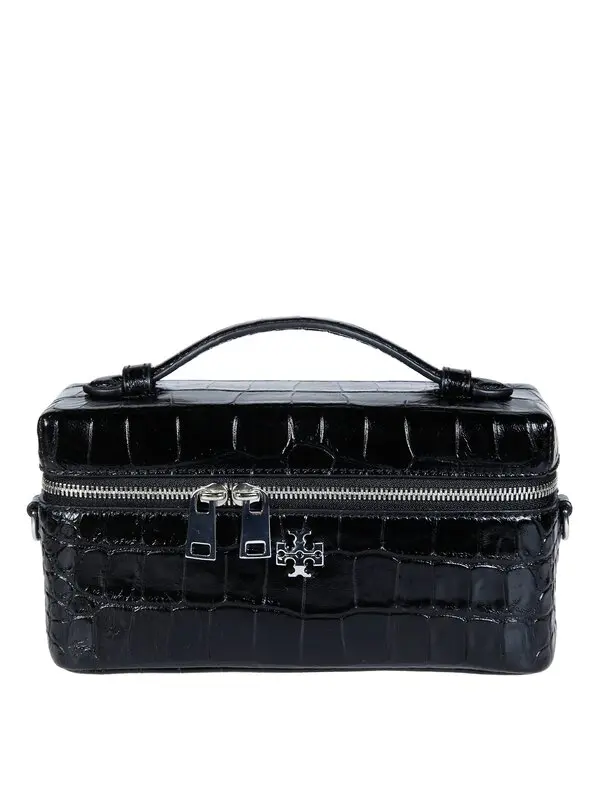 Tory Burch Charlie Embossed Croc East-west Mini Vanity Case