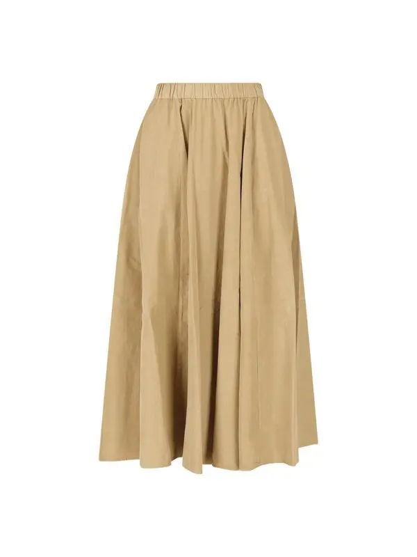 Aspesi Cotton Pleated Maxi Skirt