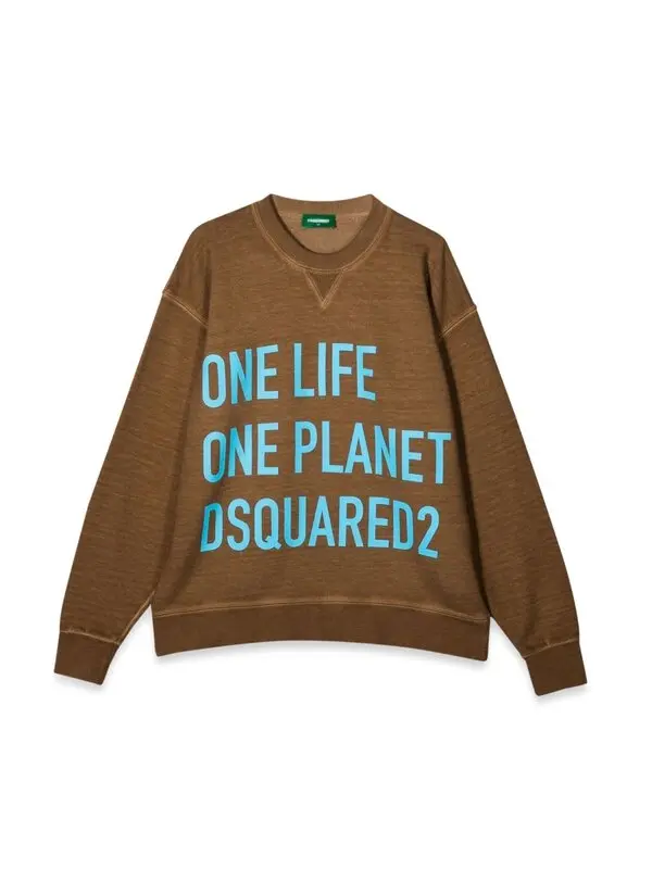 Dsquared2 Graphic Crewneck Sweatshirt - Brown