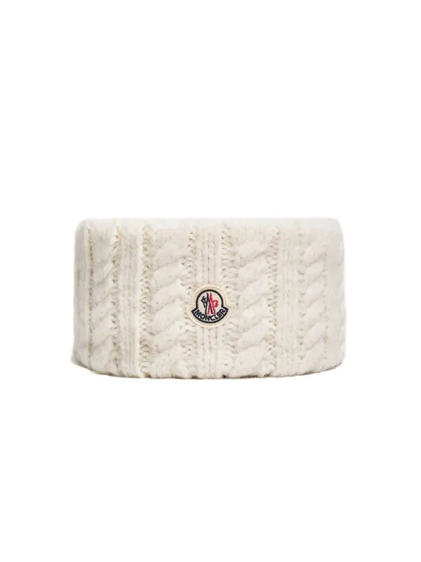 Moncler Alpaca-nylon-wool Cable And Rib Knit Beanie - Bianco