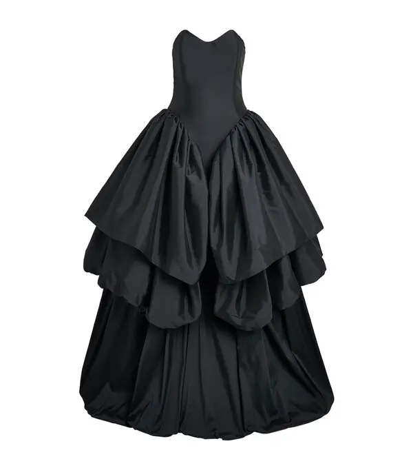 ZIYAD BUAINAIN Taffeta Layered Gown