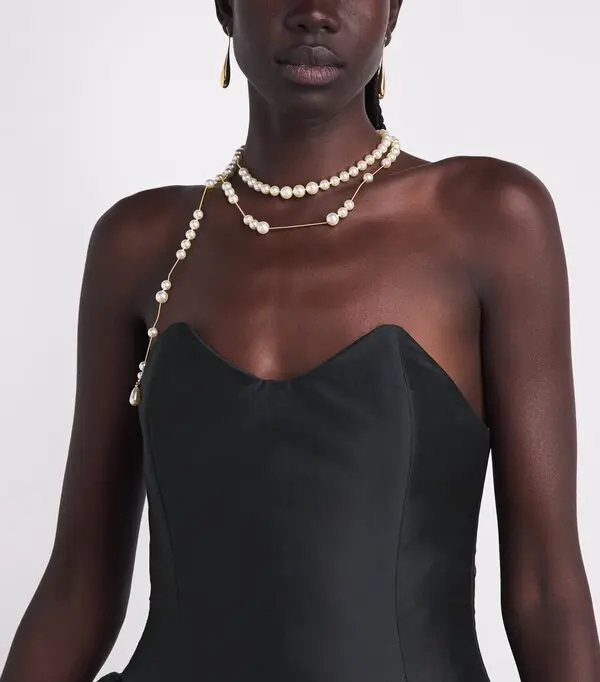 ZIYAD BUAINAIN Taffeta Layered Gown