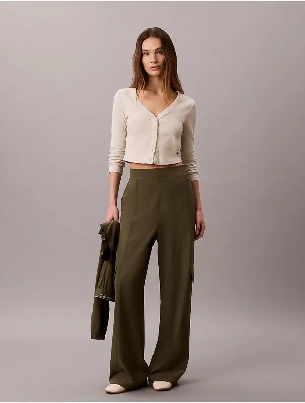 Calvin Klein Commuter Wide Leg Cargo Pants - Fatigue