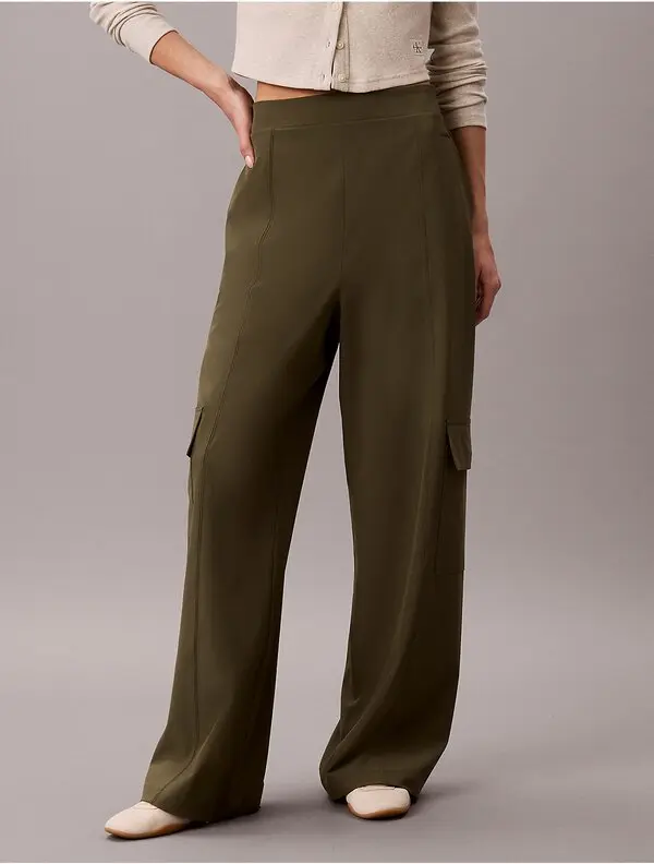 Calvin Klein Commuter Wide Leg Cargo Pants - Fatigue