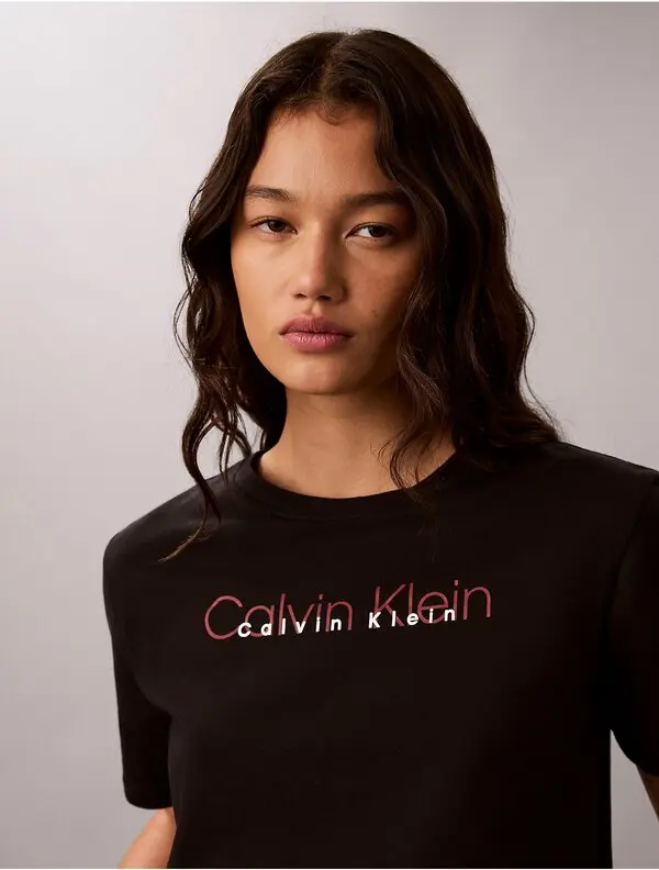 Calvin Klein Icon Sport Graphic High Hip Tee - Black