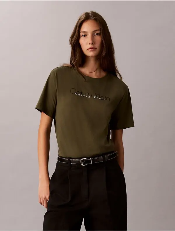 Calvin Klein Icon Sport Graphic High Hip Tee - Fatigue
