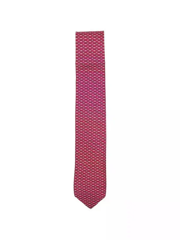 FERRAGAMO Geometric-print Tie - Pink