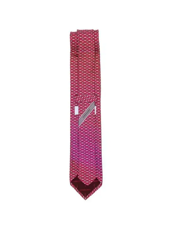 FERRAGAMO Geometric-print Tie - Pink