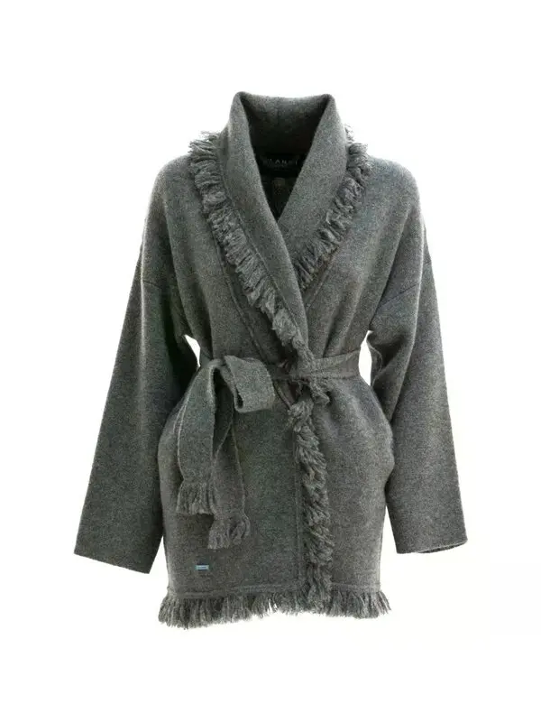 Alanui Finest Fringe-trim Belted Cardigan - Grey