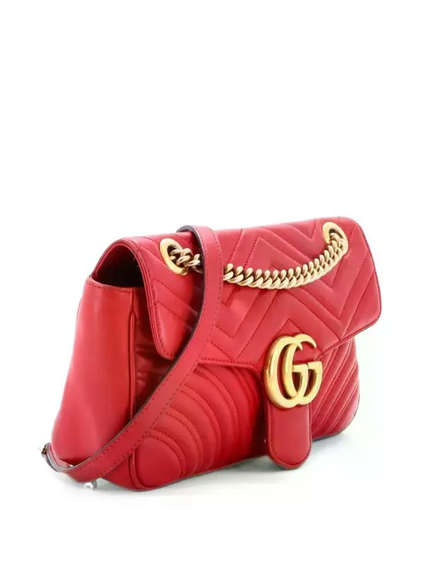 Gucci Gg Marmont Flap Bag Matelasse Leather Medium Shoulder Bag