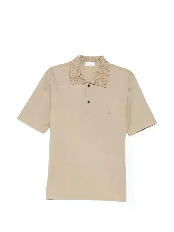 FERRAGAMO Knitted-collar Piqué Polo Shirt