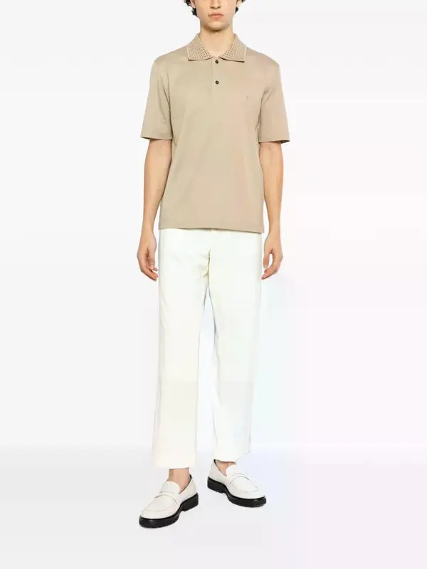FERRAGAMO Knitted-collar Piqué Polo Shirt
