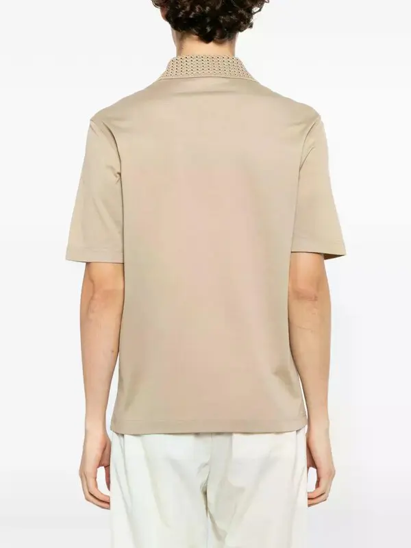FERRAGAMO Knitted-collar Piqué Polo Shirt