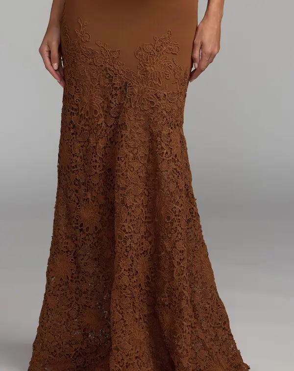 Mac Duggal Sleeveless Lace Mermaid Gown