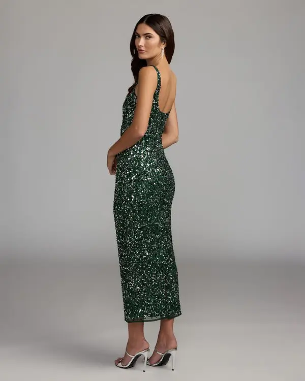 Mac Duggal Embellished Sequin Sleepless Midi Dress
