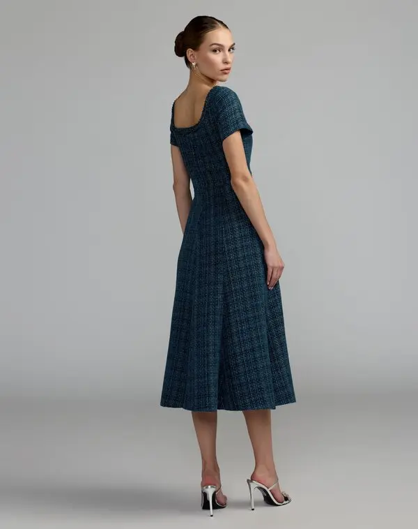 Mac Duggal Embellished Boucle Midi Dress
