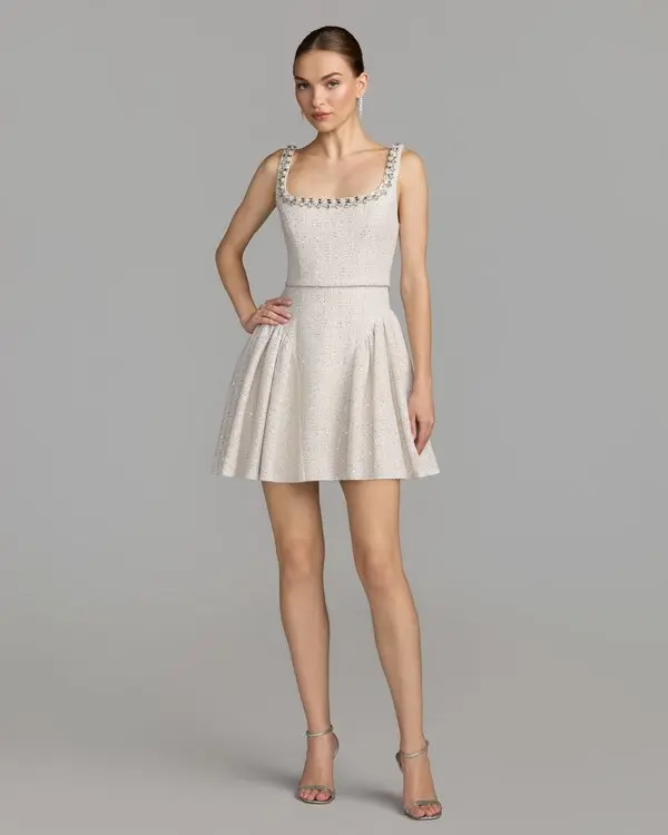 Mac Duggal Embellished Boucle Mini Dress