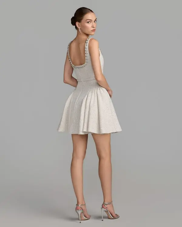 Mac Duggal Embellished Boucle Mini Dress