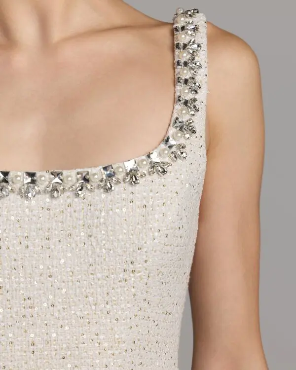 Mac Duggal Embellished Boucle Mini Dress