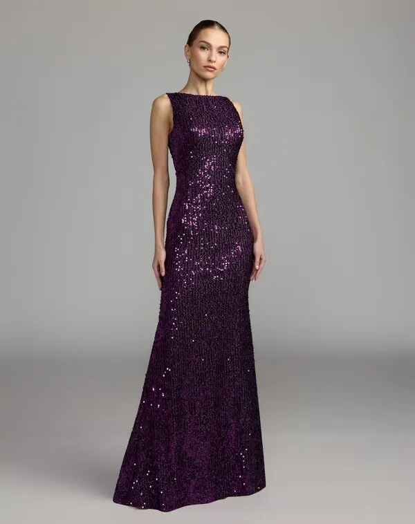 Mac Duggal Sequined Evening Gown
