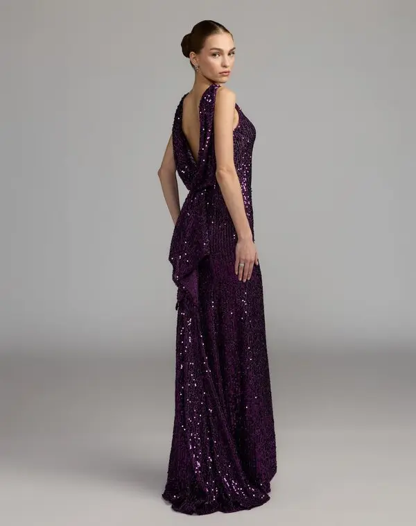 Mac Duggal Sequined Evening Gown