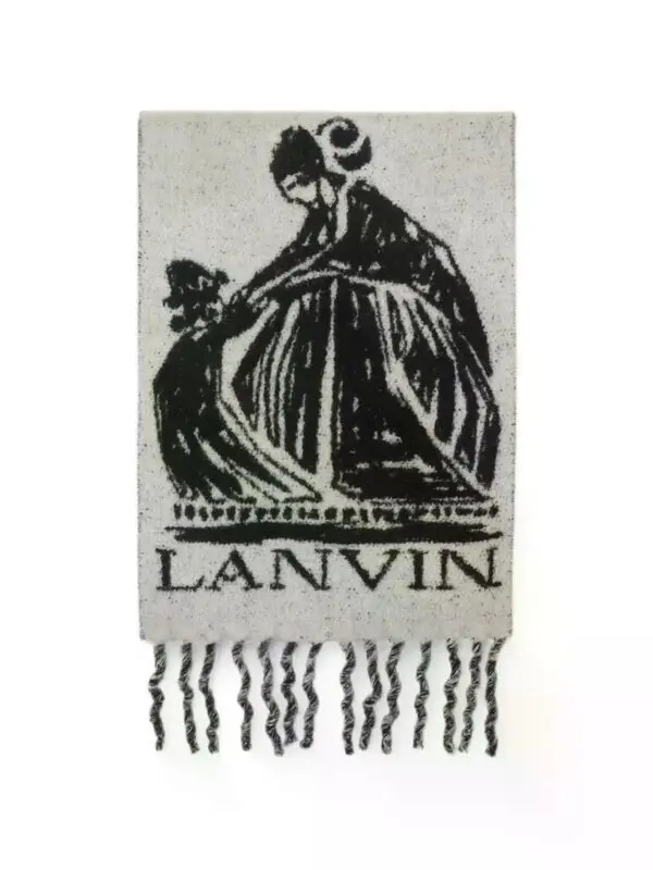 LANVIN Logo-print Fringed Scarf