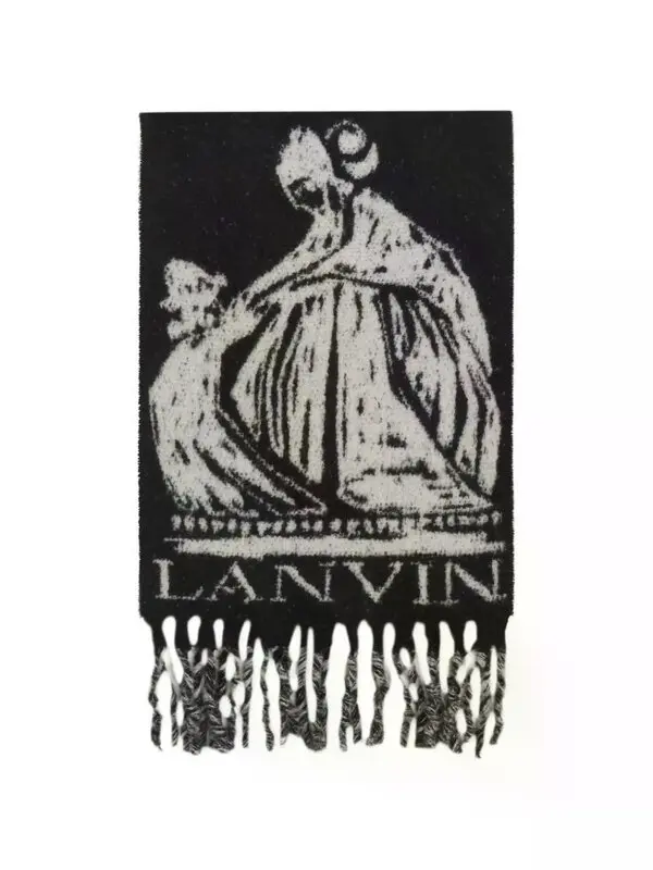 LANVIN Logo-print Fringed Scarf
