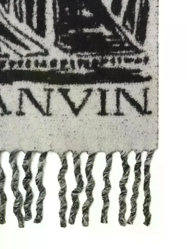 LANVIN Logo-print Fringed Scarf