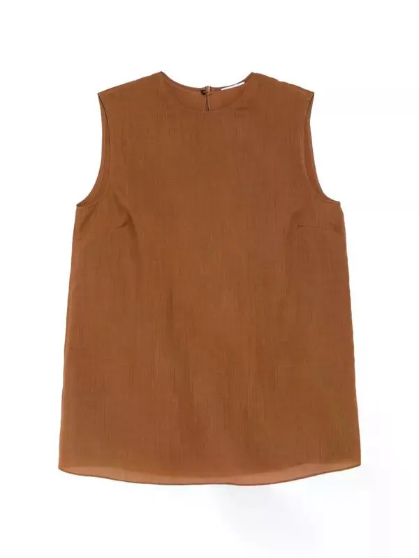 FERRAGAMO Gauze Sleeveless Top - Brown