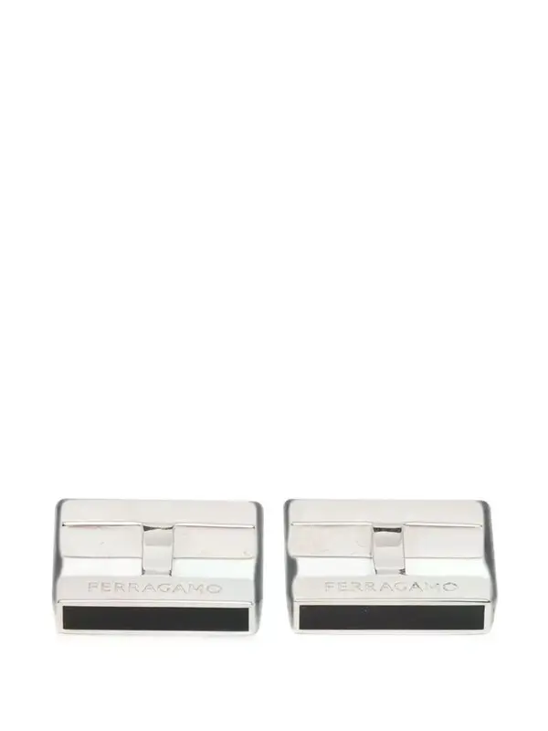 FERRAGAMO Logo-engraved Rectangle Cufflinks