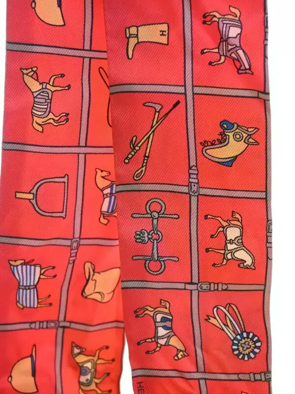 Hermès 2000-2026 Les Flots Du Cheval Silk Twilly Scarf Scarves