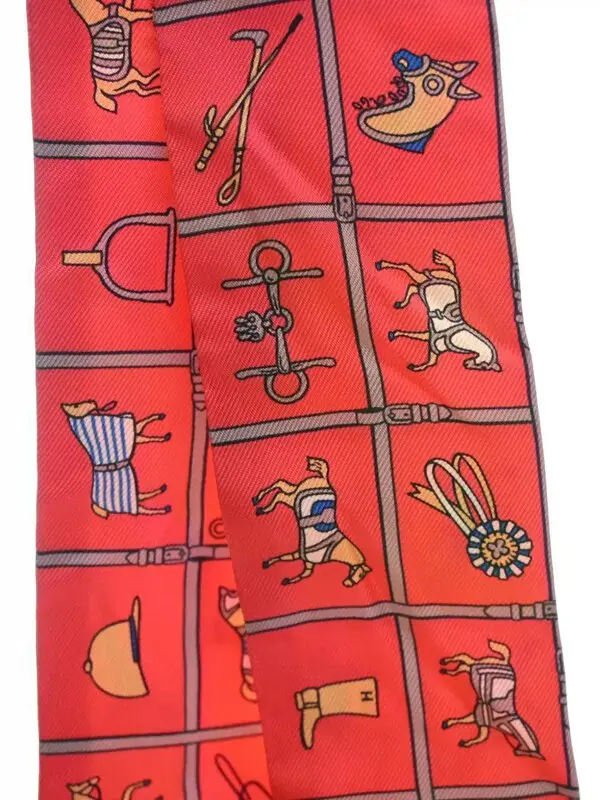 Hermès 2000-2026 Les Flots Du Cheval Silk Twilly Scarf Scarves