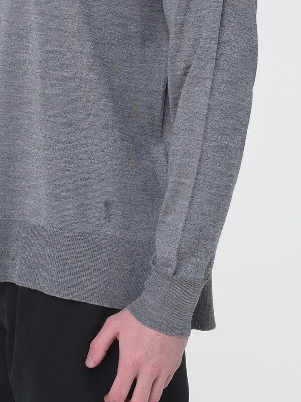 AMI Paris Cotton Crewneck Pullover - Grey