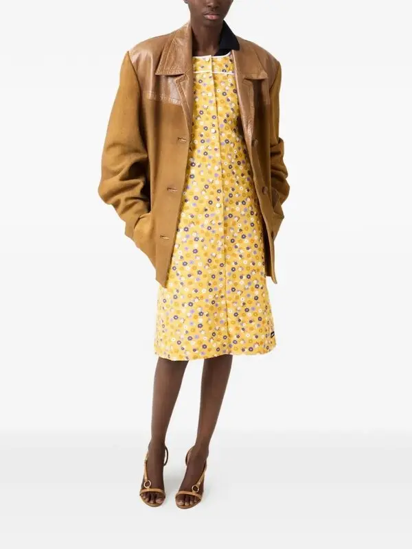 Miu Miu Floral Poplin Midi Dress