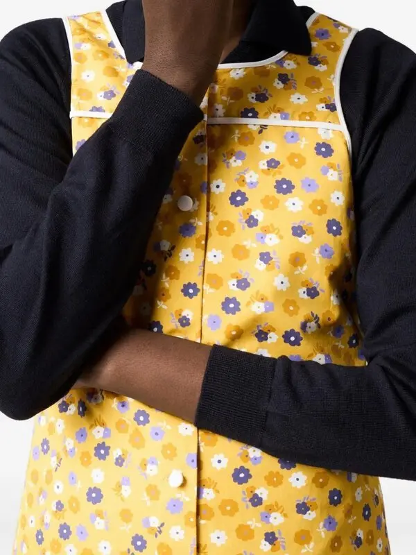 Miu Miu Floral Poplin Midi Dress