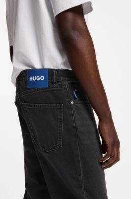 Hugo Regular-fit Jeans In Dark-gray Denim