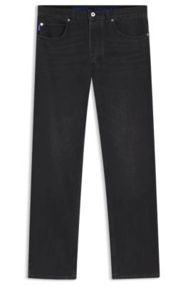 Hugo Regular-fit Jeans In Dark-gray Denim