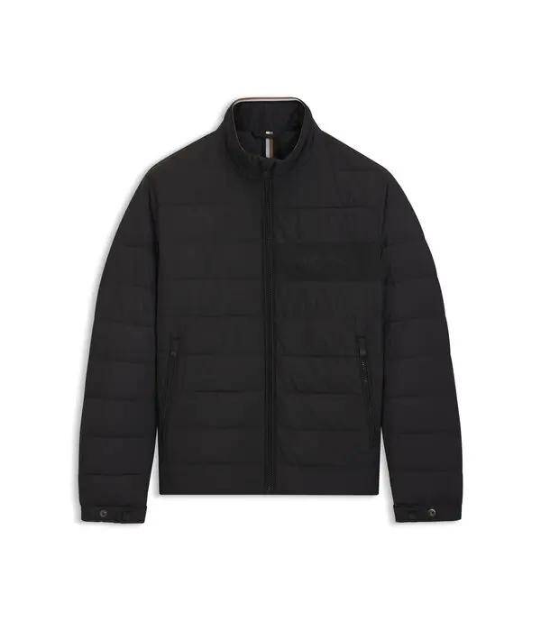BOSS Classic Padded Jacket With Zipper Closure - Black