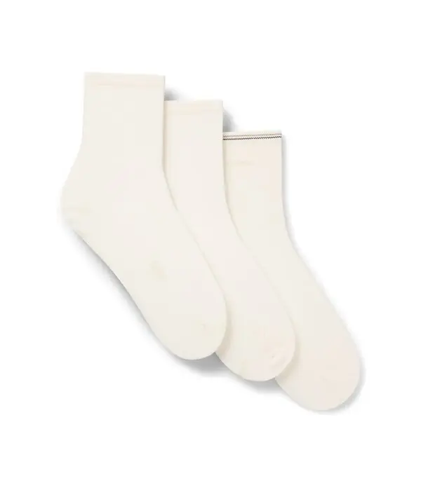 BOSS Three-pack Of Quarter-length Socks With Branding - White