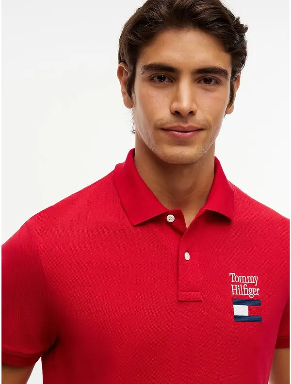 Tommy Hilfiger Regular Fit Flag Graphic Pique Polo