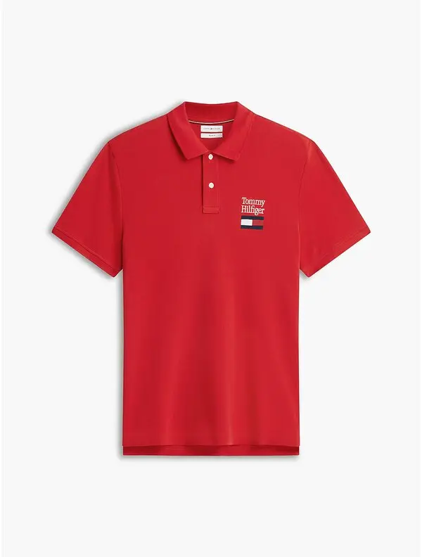 Tommy Hilfiger Regular Fit Flag Graphic Pique Polo