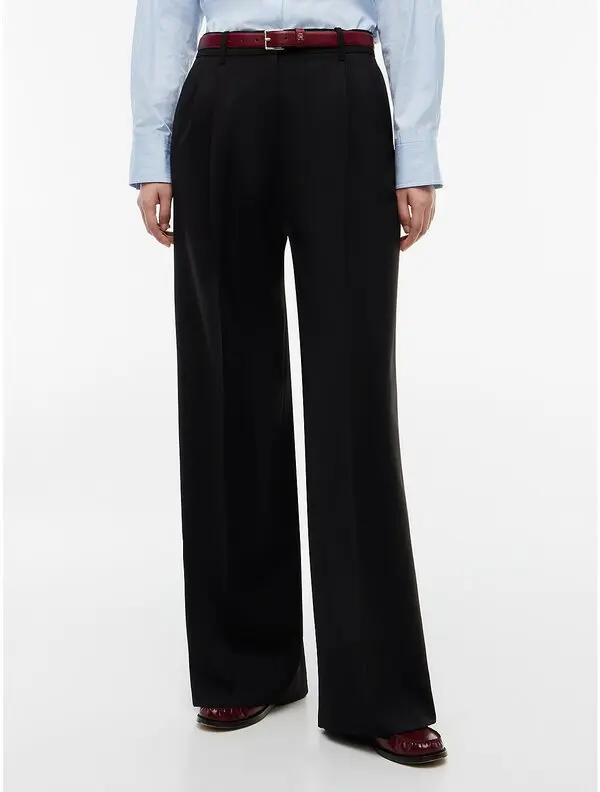 Tommy Hilfiger Wool-blend Wide Leg Pant - Black