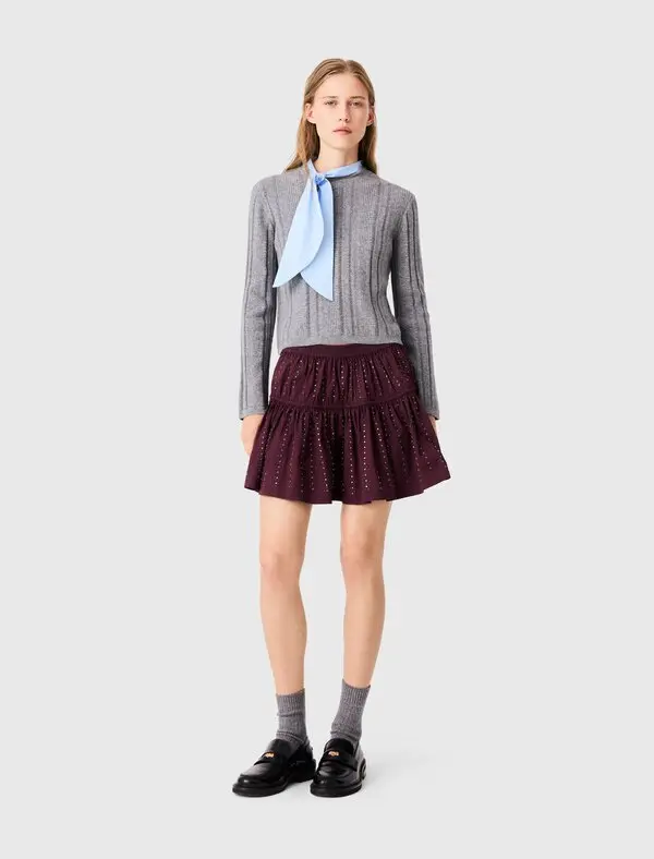 Maje Removable Poplin Collar Sweater