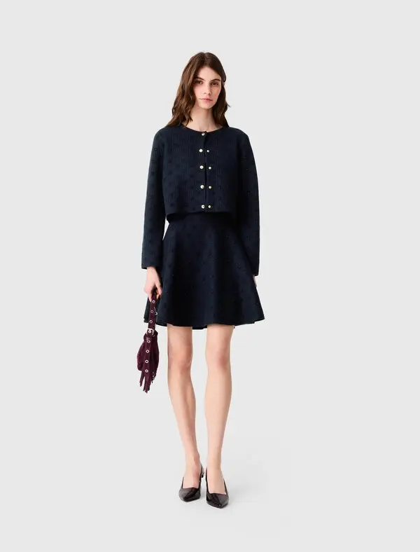 Maje Jacquard Cardigan With Sequins