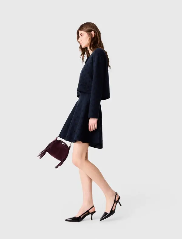 Maje Jacquard Cardigan With Sequins