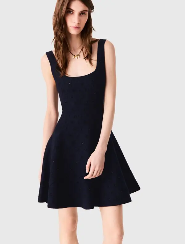 Maje Short Jacquard Skater Dress