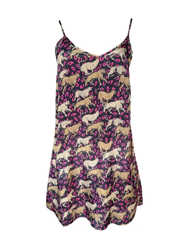 ANY OLD IRON Pink / Brown Wild Cheetah Short Dress - Pink/brown