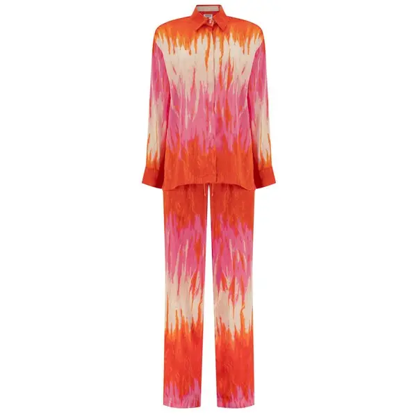 BELYED HANDCRAFT Amaya Silk Crepe Shirt And Pant Set