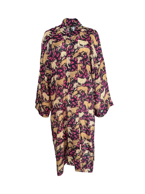 ANY OLD IRON Pink / Brown Wild Cheetah Duster - Pink/brown